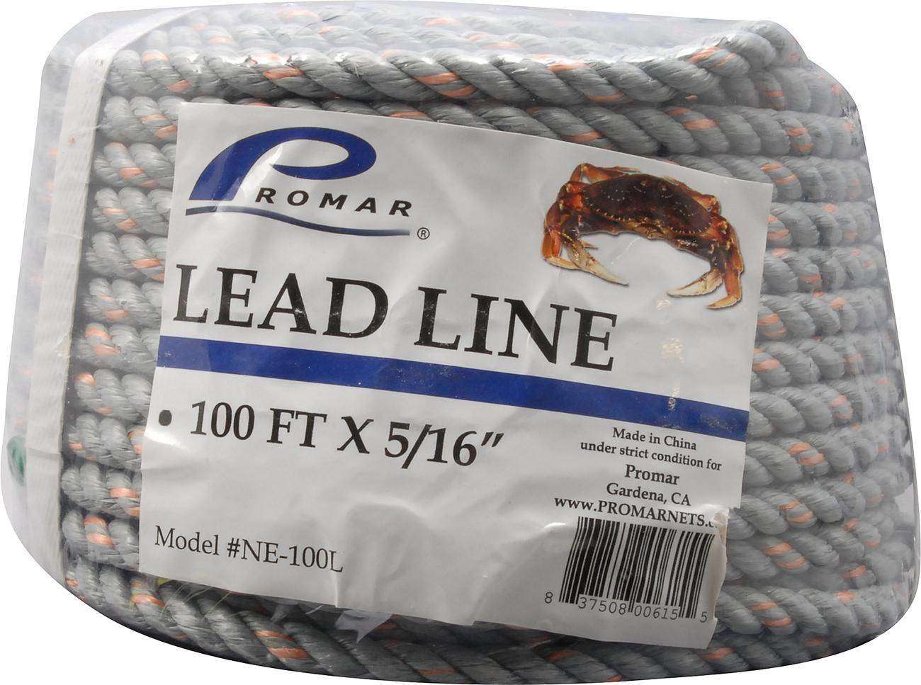Promar 100' Lead Core Polyethylene Rope 5/16" - For Crab And Shrimp ...