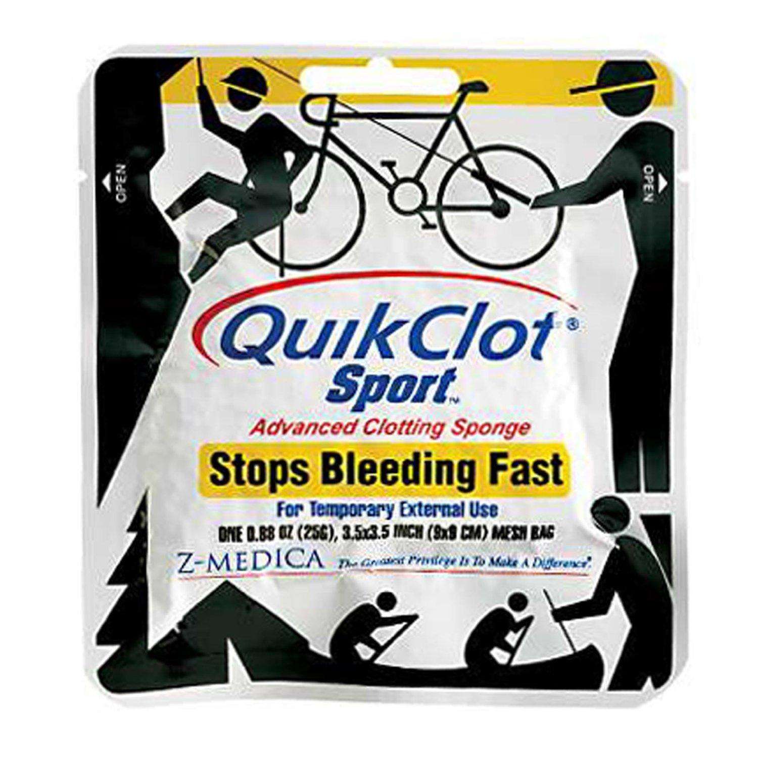 Quikclot Sport 25 Gram Pack - First Aid/Emergency Kit, Stop Bleeding ...