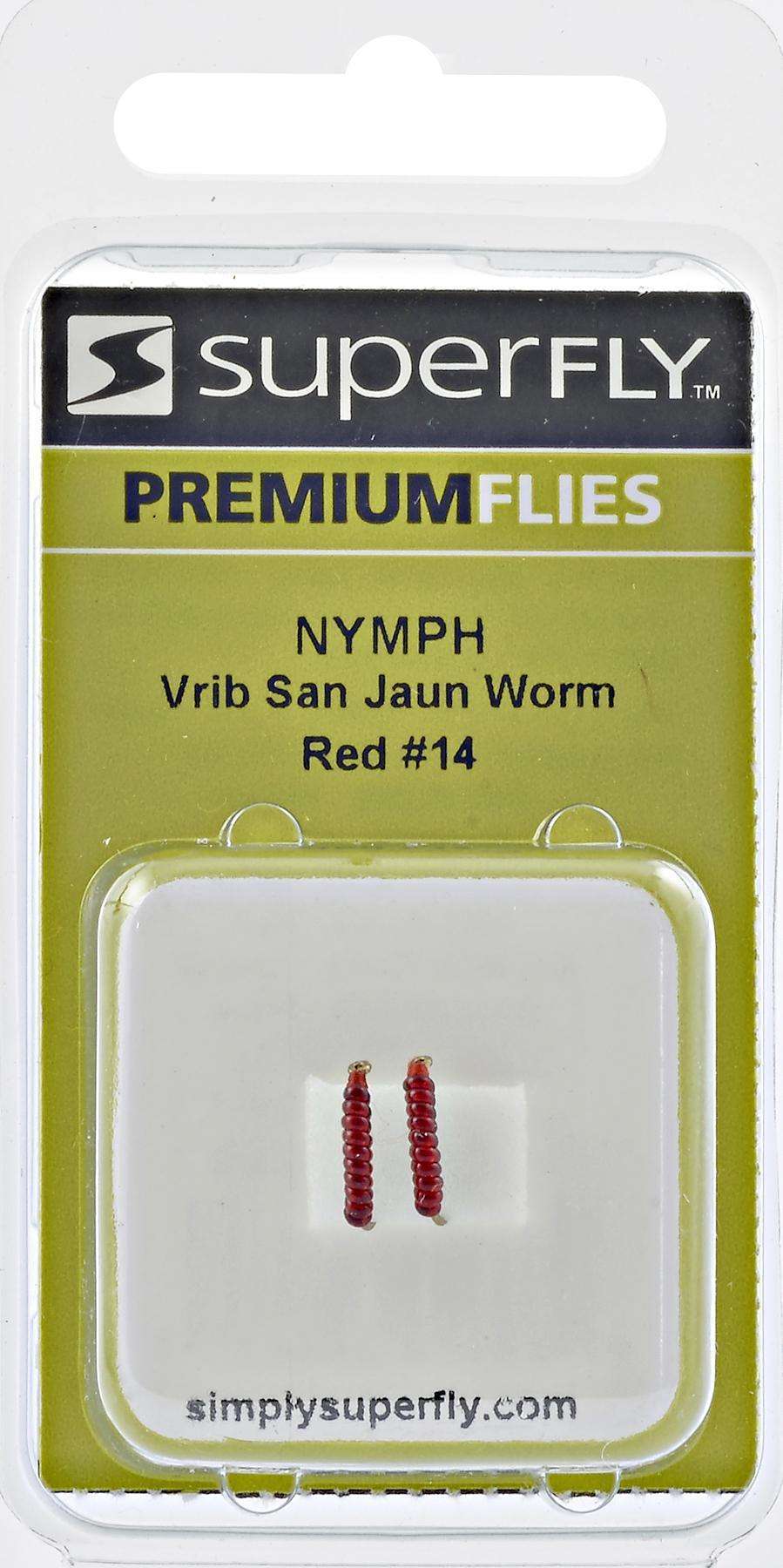 Raymond C. Rumpf & Son Red Nymph-Vrib San Juan Worm Size #14 ...