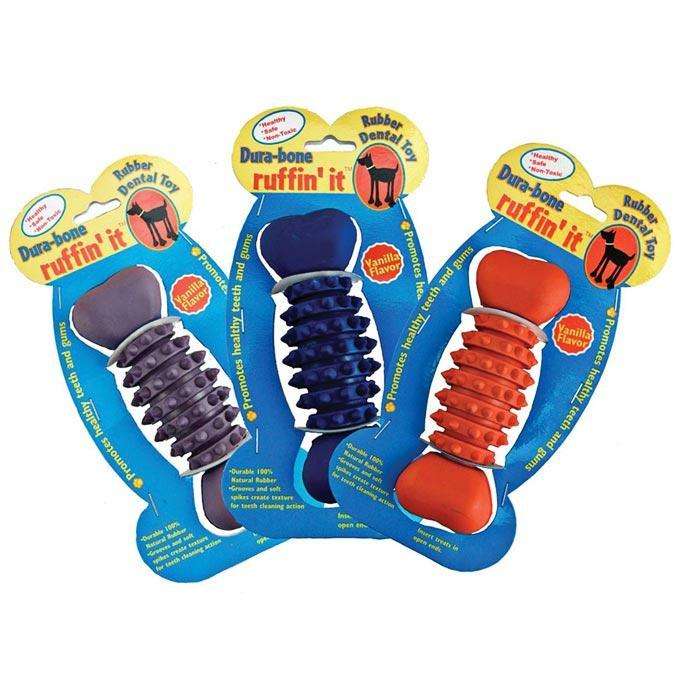Ruffin' It Dura Bone Rubber Dental Toy Large - Cleans Teeth & Massages ...