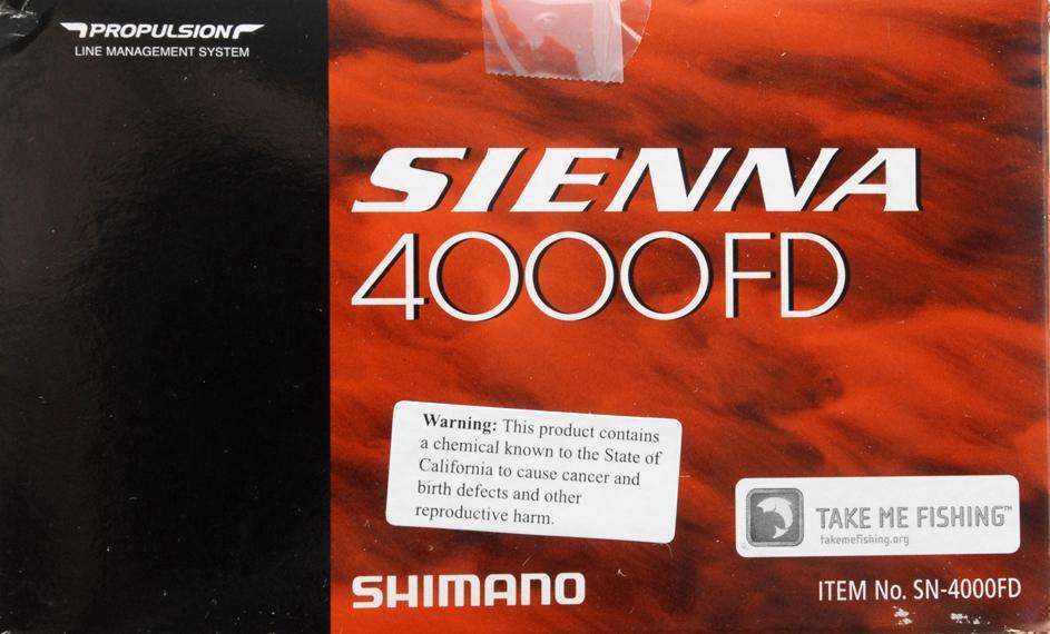 Shimano Sienna 4000 FD Spin Reel Box - Propulsion Spool Lip/Graphite ...