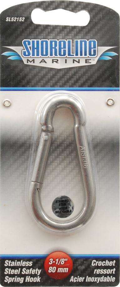 Shoreline Marine Stainless Steel Safety Spring Clip 3-1/8'' - Easy To ...