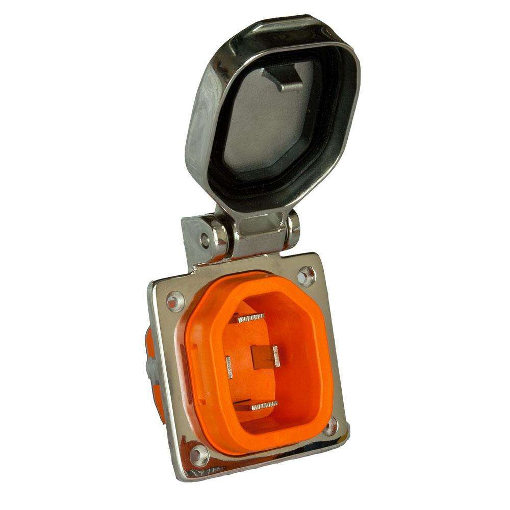 SmartPlug 50 Amp Boatside Inlet Stainless Steel - Lid Locks In Closed ...