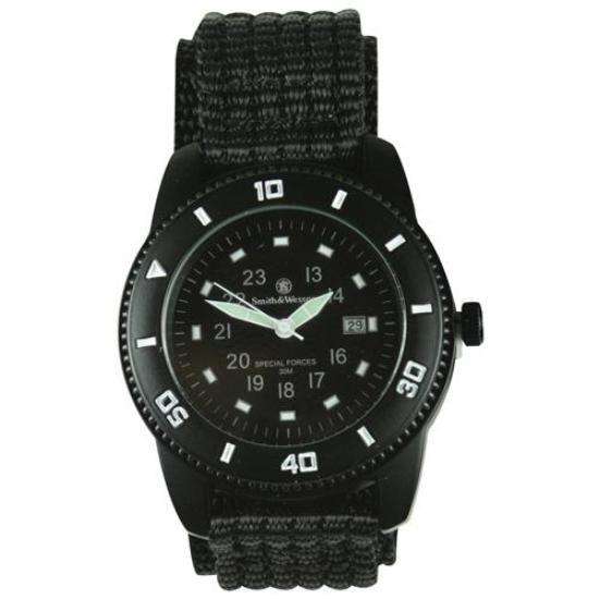 Smith & Wesson Black Nylon Band Commando Watch - Water/Shock Resistant ...