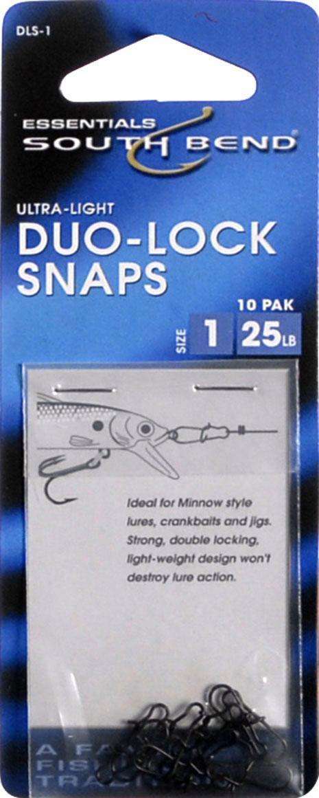 South Bend Duo-Lock Snaps 8 Pack Size 3 - Ideal For Minnow Style Lures ...
