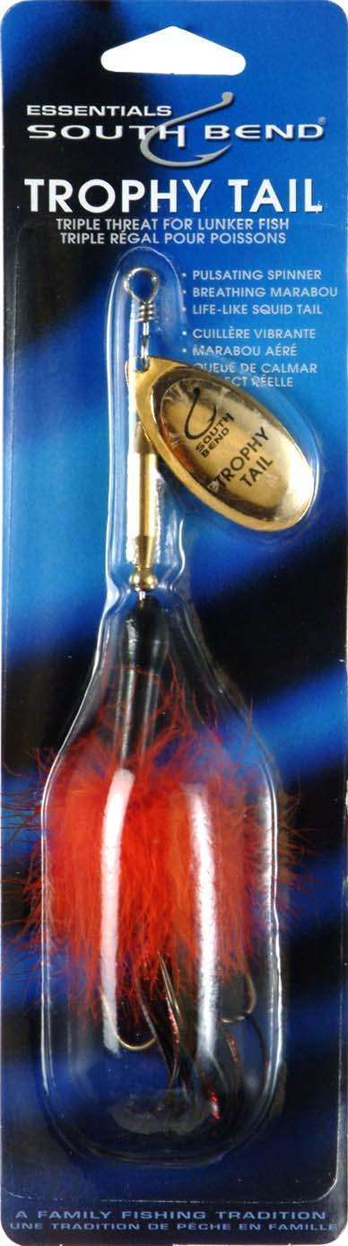 South Bend Gold/Black Trophy Tail Muskie Bucktails - Lifelike Squid ...