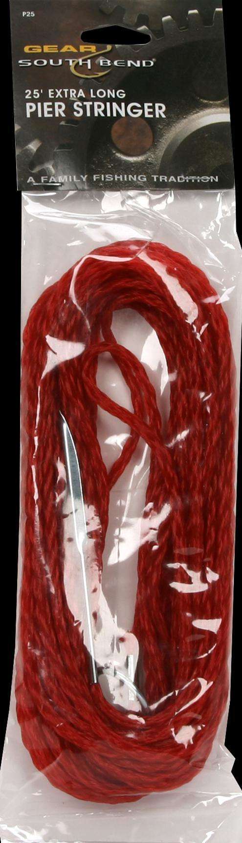 South Bend Red Pier Stringer 25' - Tapered Needle For Easy Stringing ...