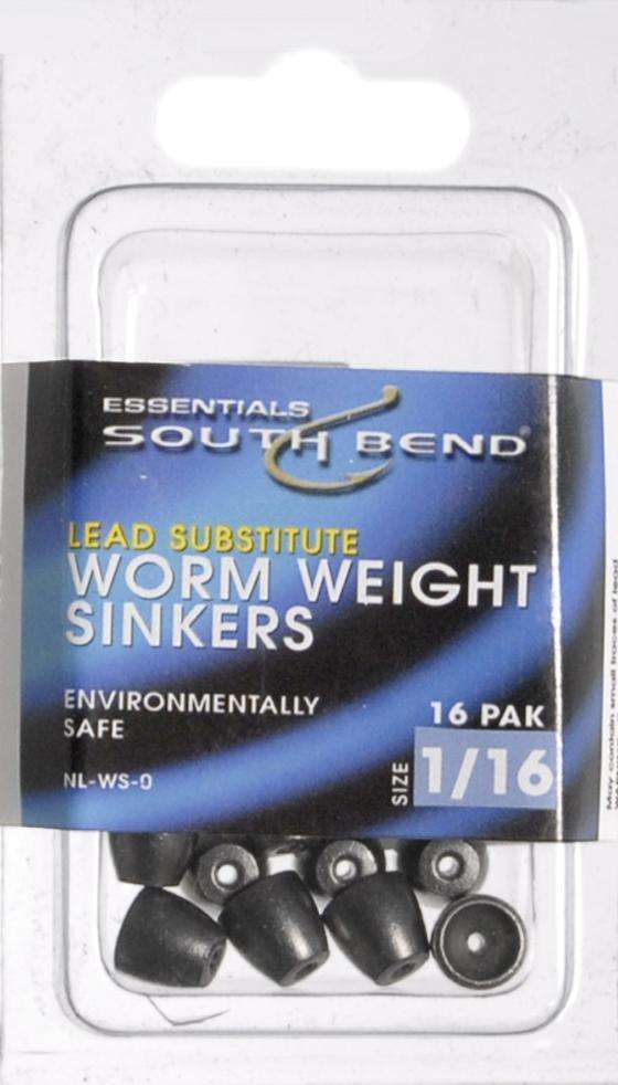 South Bend Worm Weights 10 Pack .25 Ounce - Made Of Safe Alloy ...
