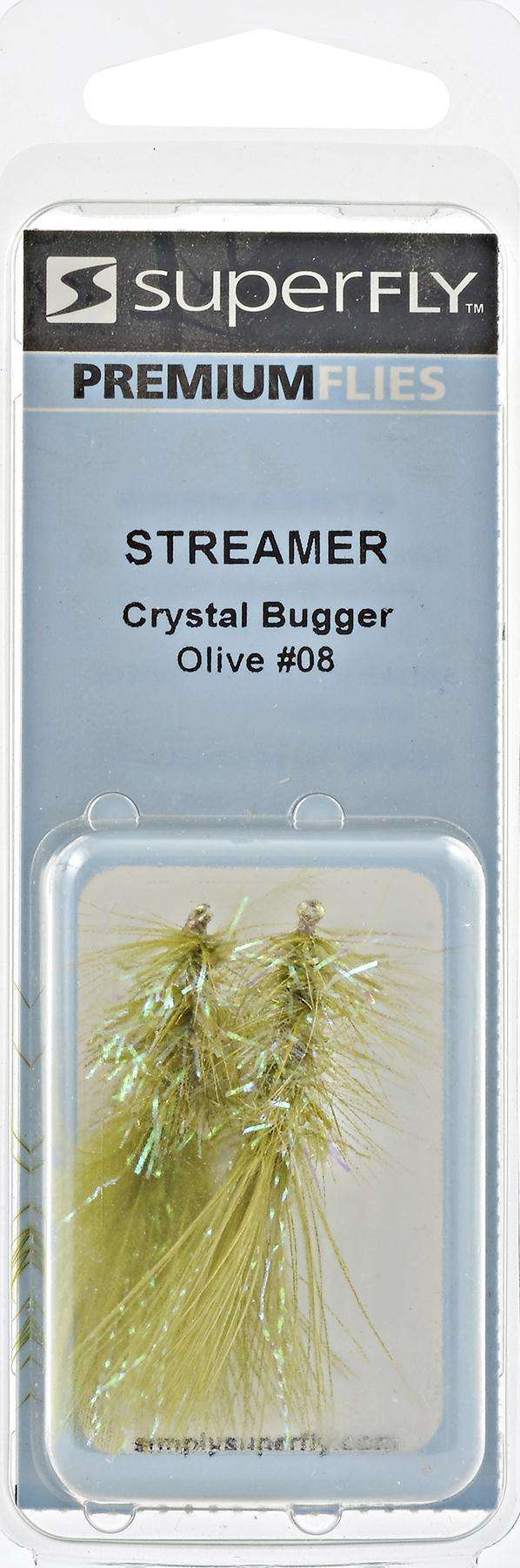 SuperFly Olive Streamer-Crystal Bugger Size #08 - Ideal For Trolling Or ...