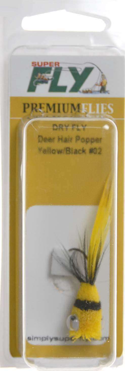 Superfly Yellow/Red Dry Fly Deer Hair Popper Size 2 - Ideal Trout ...