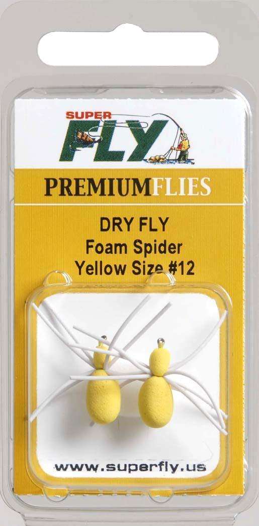 Superfly Green Dry Fly Foam Spider #12 - Ideal For Trout/Panfish/Pike ...