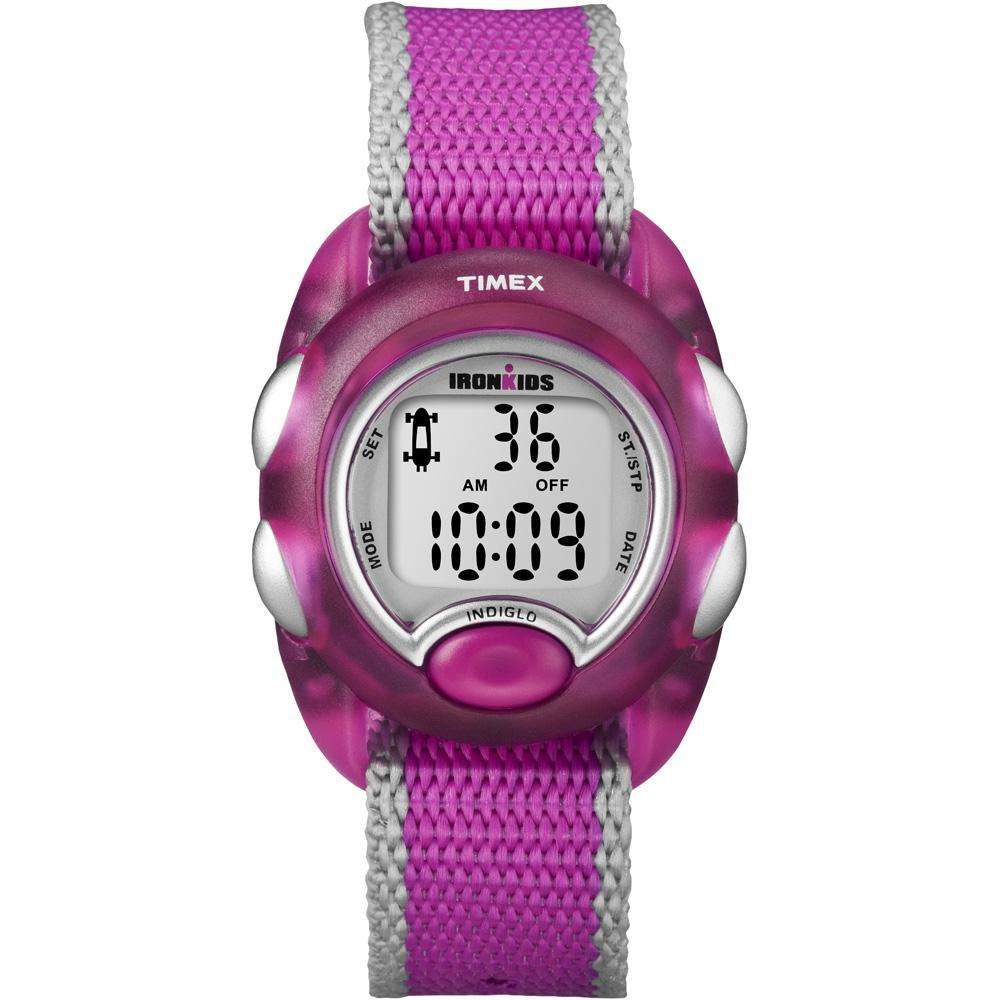 Timex Pink/silver Iron Kids Digital Watch - Countdown Timer at ...