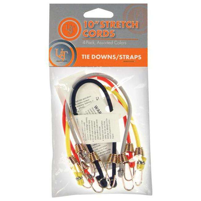 Ultimate Survival Assorted Stretch Cords 10" 4 Pack - Coated Hook ...