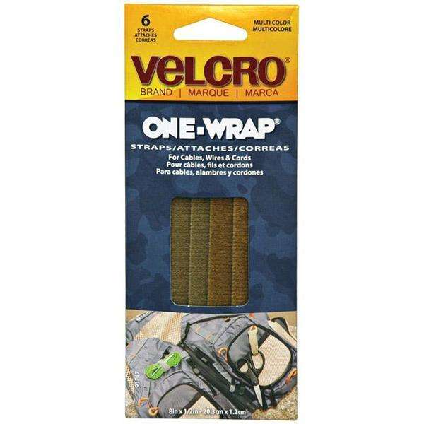 Velcro Assorted Color One-Wrap 6 Pack 8'' X .5'' - Weatherproof/Strong ...