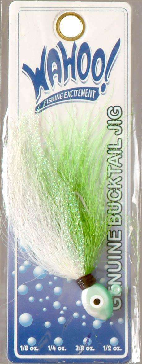 Wahoo Fishing Products Green/White Flashing Bucktail Jig 3/8 Ounce ...