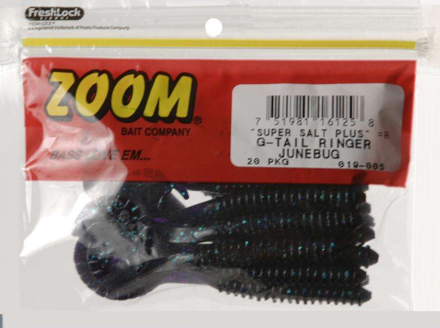 Zoom Junebug G Tail Ringer Bait 20 Pack - Fish Catching Fluttering ...