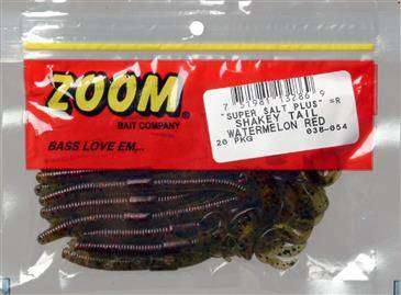 Zoom Watermelon Red Shakey Tail Bait 20 Per Pack - For Use On A Shaky ...